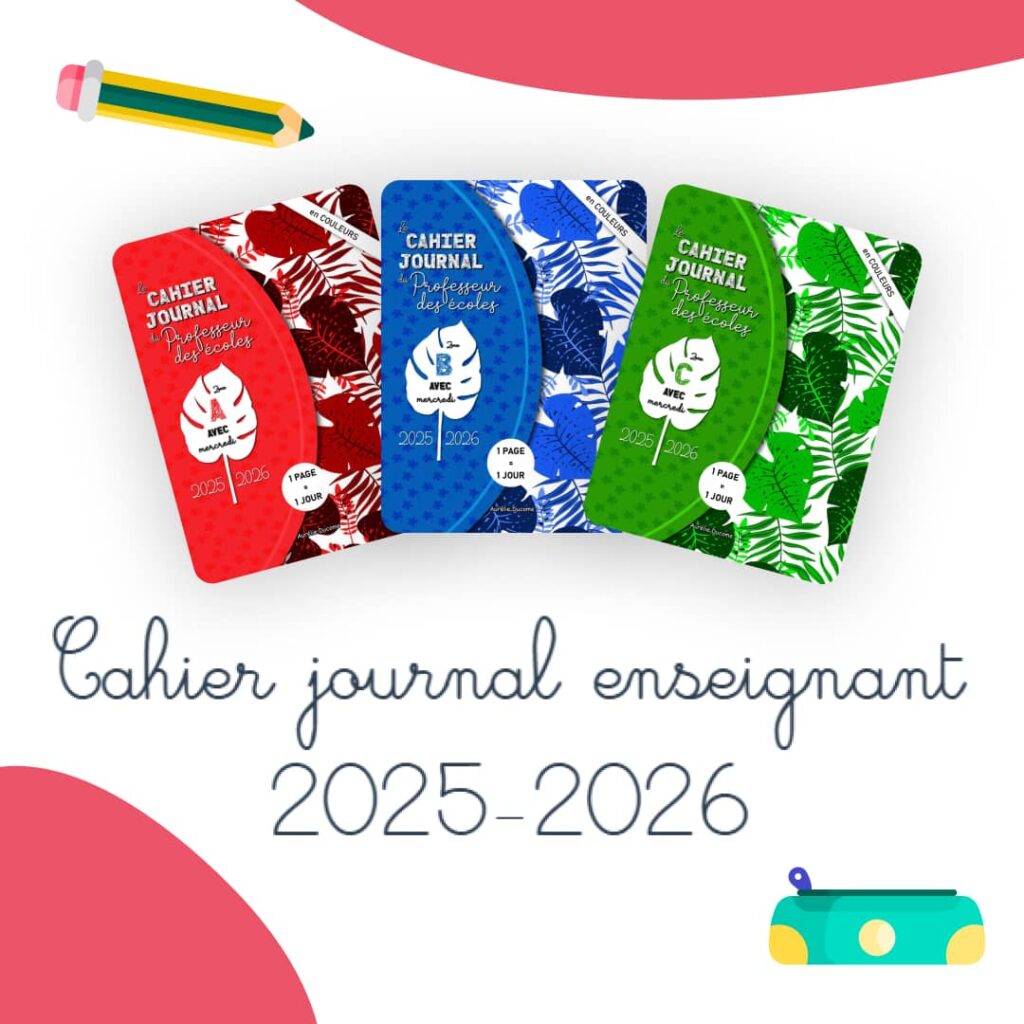 Cahier journal enseignant 2025-2026 | Maîtresse aux Lunettes
