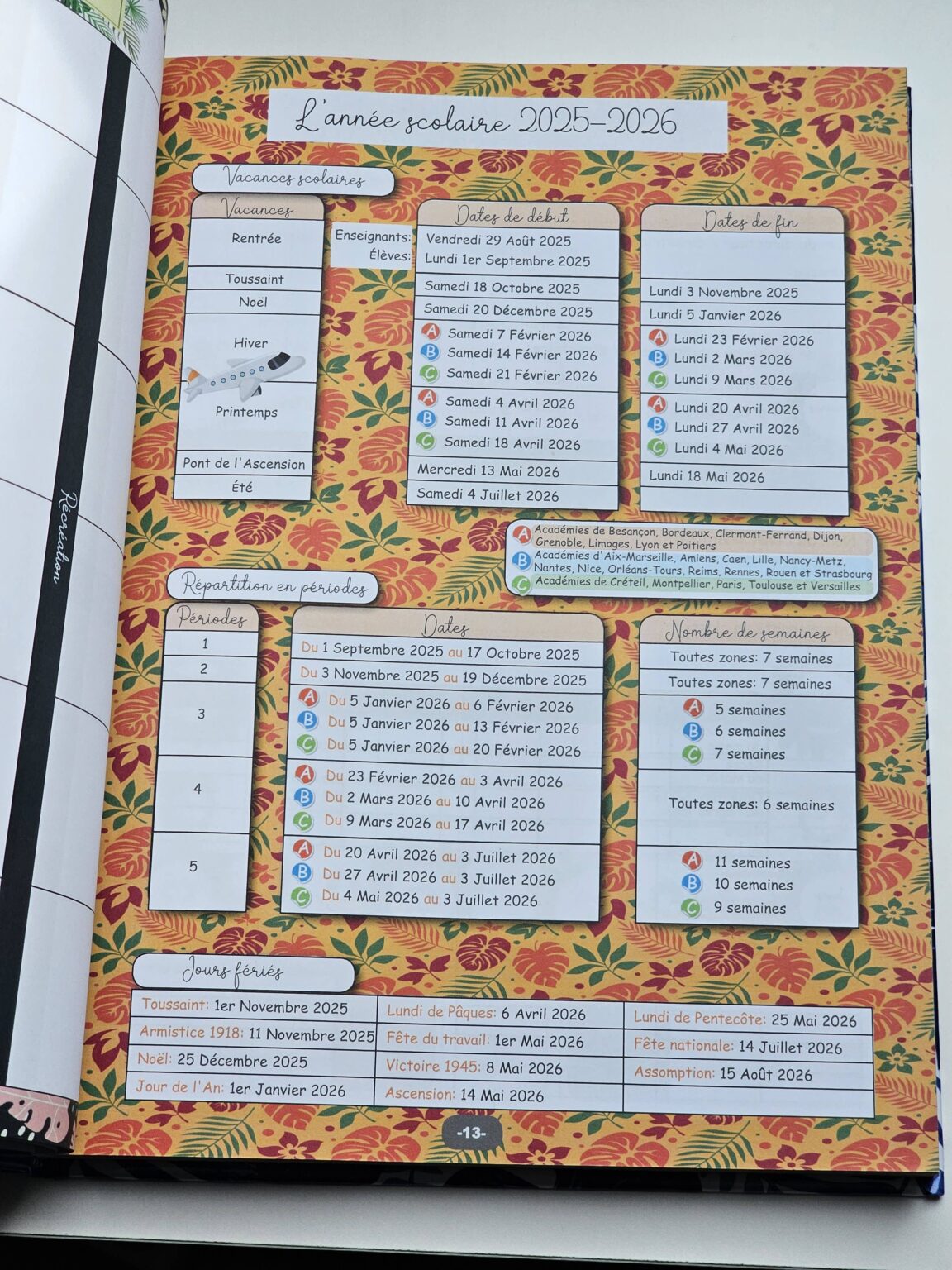 Cahier journal enseignant 2025-2026 | Maîtresse aux Lunettes